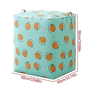 Ewbzo Clothes Storage Bag, Double Zipper Sturdy Wardrobe Sorting Comforter Sorting Storage Bag Household Folding Large Capacity Moving Packaging Bag