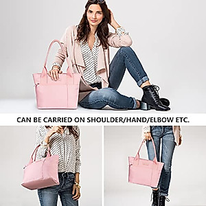 GoodSing Tote Bag, Shoulder Bag For Women Girl Waterproof Oxford Work Purse Handbag Travel Bag Washable Shopping Bags Large Capacity Pink