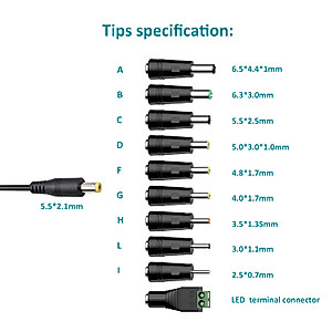 Basicvolt 12V 2A AC Adapter Universal DC Power Supply 12Volt 2A 1.5A 1A 500ma 300ma for TV Box Tablet Speaker GPS Webcam Router Alarm Clock and More 12V Devices