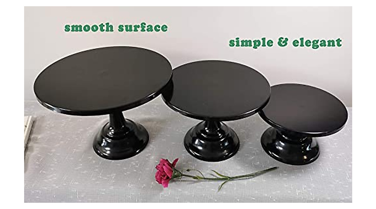 Stylish 3-Piece Black Cake Stand Set for Celebrations