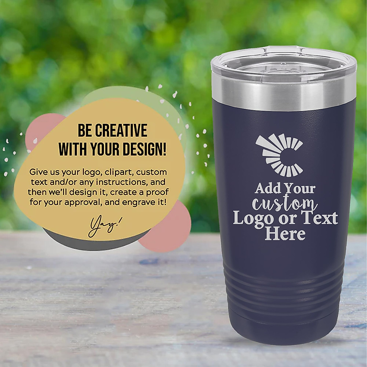 Personalized Tumbler with Your Text or Logo, Custom Stainless Steel Travel Mugs, Engraved Coffee Mugs with Lid, Double Wall Insulated, Personalized Bulk Pack, Christmas Birthday Gifts (20oz, 12 count)