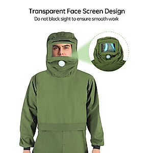 Sand Blasting Hood Suit Sand Blasting Suit Protective Hood Splash Work Protection for Cast Iron Shipbuilding