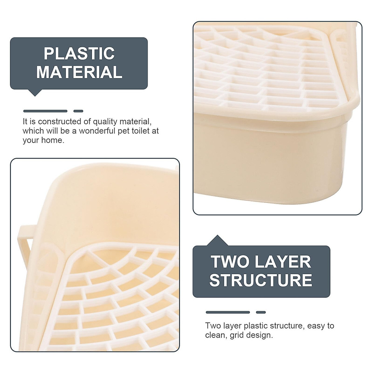 Ipetboom Triangle Potty Trainer Rabbit Litter Box Potty Trainer Pet Toilet Hamster Bunny Corner Litter Bedding Box Litter Pan for Rabbit Bunny Chinchilla Ferret Guinea Pig Hamster