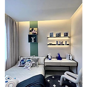 LJYMYSAK Kitchen Seasoning Rack Industrial Heavy Duty Metal Wall Mounted Modern Rustic Farmhouse Designed Shelf Living Room Metal Wall Decor Shelf (8"*12" Black)