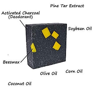 360Feel Old fashioned Pine Tar Soap exfoliant Handmade Man Soap - Made with real Tar and honey, Masculine fragrance