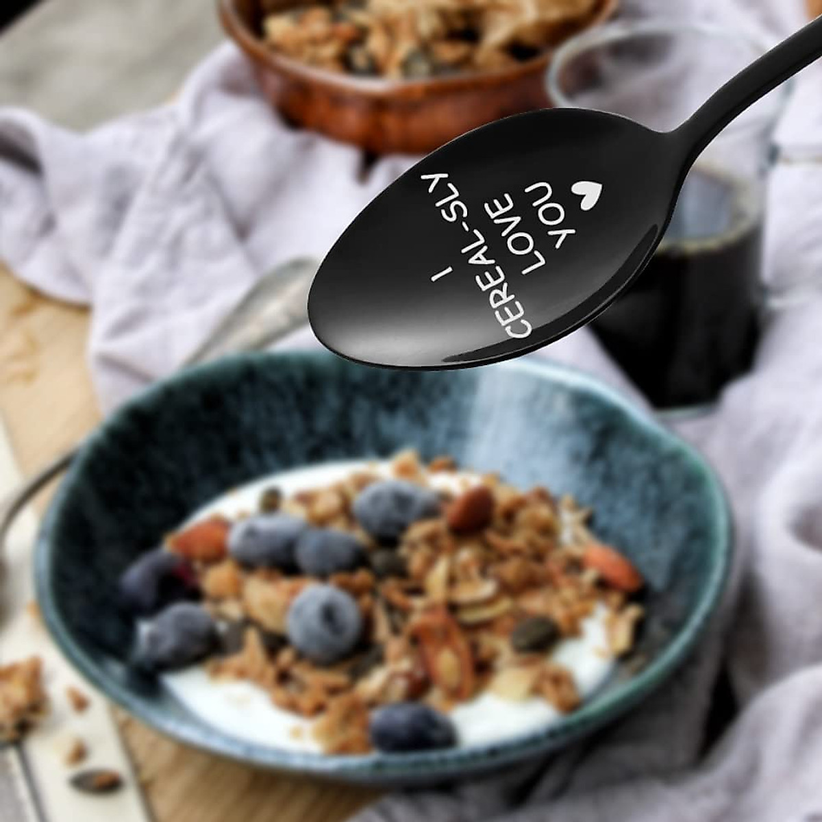 Gifts for Him, Her - Mens Christmas Gifts Stocking Stuffers, I Cerealsly Love You Spoon Valentines Day Gifts for Boyfriend Husband Wife Girlfriend