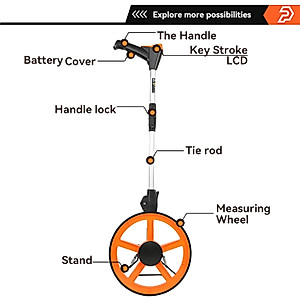 Measuring Wheel Digital Display, Prostormer 12.5'' Folding Portable Distance Measurement Wheel with Measuring Area Function