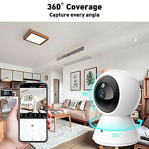 BJR 2K HD Security Camera Indoor, 5G & 2.4G WiFi Camera, Pan/Tilt Pet Camera with Motion Detection, Night Vision, 2-Way Talk, Home Cam with 64G SD Card Included