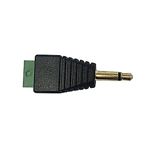 CERRXIAN 3.5mm TS Mono Male to 2 Pin Screw Terminal Female AUX Headphone Replacement Solderless Balum Converter Adapter (2-Pack)