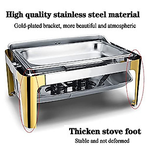 Stainless Steel Chafing Dishes with Visual Cover for Party Food Warmers for Buffet Electric 9L/13L Commercial Buffet Server for Catering Hotel Keep Food (1/3 Size Pan 9L)