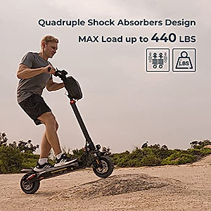 Circooter Mate Electric Scooter Adult with APP, 440LBS Max Load, 800W Motor, 28 Mph Top Speed, 25 Miles Max Range, 10 inches All Terrain Tires Off Road Scooter Electric with Storage Bag for Adult