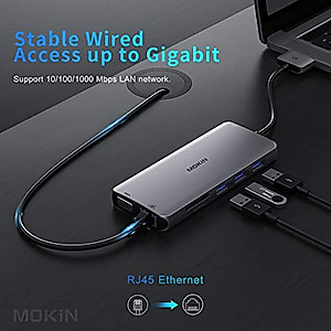 MacBook Pro Docking Station Dual Monitor HDMI Adapter,12 in 1 USB C Adapters for MacBook Pro Air Mac HDMI Dock Dongle Dual USB C to Dual HDMI VGA Ethernet AUX 4USB SD/TF100W PD