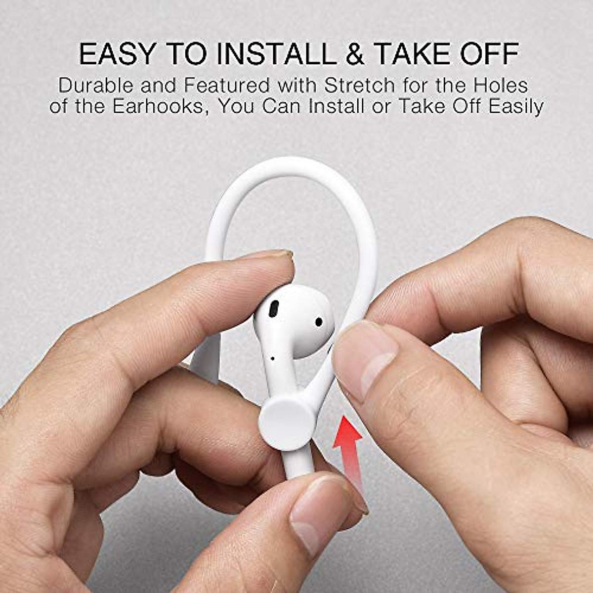 Ear Hooks Designed for Apple AirPods 1, 2, 3, Pro and Pro 2, ICARERSPACE AirPods Ear Hooks for Running, Jogging, Cycling, Gym - White
