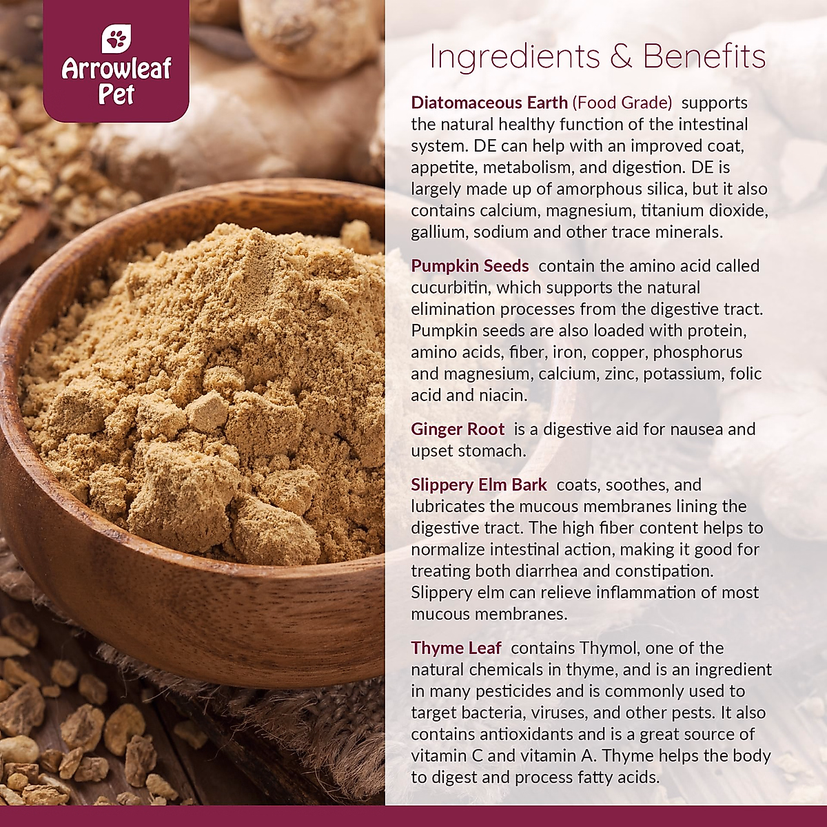 Arrowleaf Leaf Intesti Care by NaturPet Inc for Dogs & Cats | Natural Alternative to Chemical Wormers | Promotes a Healthy intestinal Tract | Contains Diatomaceous Earth | 165g