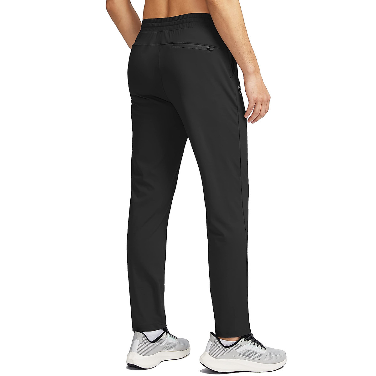 G Gradual Mens Sweatpants Zipper Pockets Tapered Track Athletic Pants for Running, Exercise, Workout (Black, X-Large)