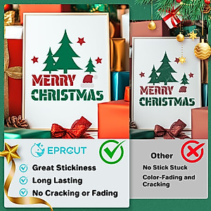 EPRCUT Permanent Vinyl for Cricut, 24ft Adhesive Vinyl Bundle for DIY Christmas Decorations Outdoor, Birthday, Wedding Party, Festival, 24 Counts Cricut Vinyl 12"x12" Sheets, Wall Stickers, Car Decals