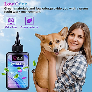 LET'S RESIN UV Resin,200g High Viscosity Crystal Clear Thick UV Resin Kit, Quick-Curing&Low Shrinkage Ultraviolet Epoxy Resin for Crafts, Doming, Coating