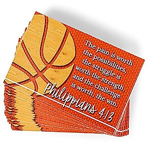 Basketball Orange 3 x 2 Cardstock Keepsake Itty Bitty Bookmarks Pack of 24