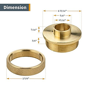 POWERTEC 71166 Short Shank Guide Bushing and Nut, 5/8-Inch