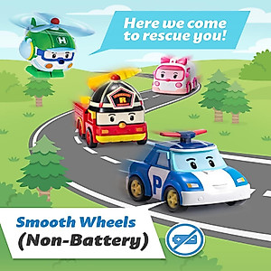 Robocar Poli Amber Transforming Robot, 4" Transformable Action Toy Figure Vehicles Gift Guide for Kids, Emergency Vehicle Playset, Holiday Birthday Rescue Car Toys Gift for Boys Girls Age 1 2 3 4 5