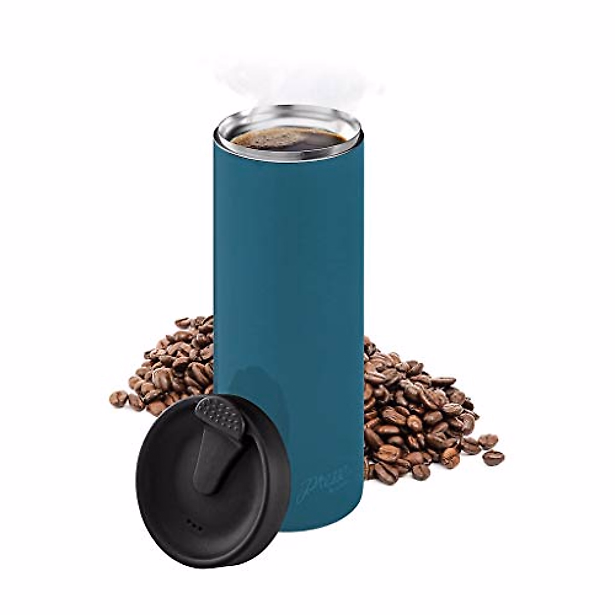 bobble French Coffee Presse, On-The-Go use, Quick Brew, Slim Design, Triple Wall Insulation, 14 oz (Peacock)