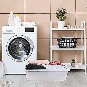 Waikhomes 4-Pack 35 L Bus Box, Plastic Utility Bus Tub, Commercial Dish Pan, White