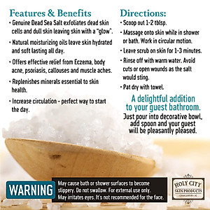 Exfoliating Body Scrub - Pure Dead Sea Salt Scrub for Hands and Body, 16 fl oz Hydrating Moisturizing Skin Care for Body Acne, Wrinkles (Honey Almond)