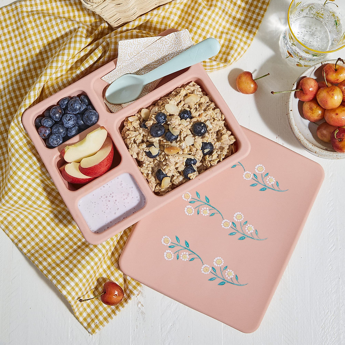 Austin Baby Co Leak-Proof Bento Lunch Box for Kids – Silicone Kids Lunch Container with 5 Leakproof Compartments – Food-Safe Materials, Sturdy, Dishwasher Safe, and BPA Free