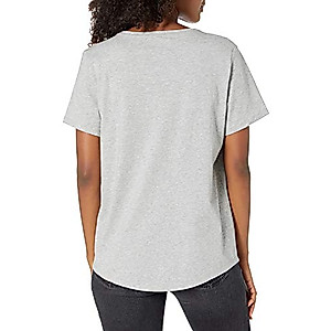 Amazon Essentials Women's Classic-Fit 100% Cotton Short-Sleeve Crewneck T-Shirt (Available in Plus Size), Pack of 2, Charcoal Heather/Light Grey Heather, Small