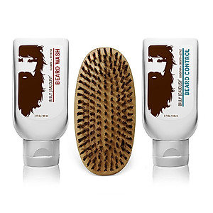 Billy Jealousy Original Beard Envy Facial Hair Refining Kit - with Beard Wash Beard Control and Boar Bristle Brush for Clean, Hydrated, Soft, Tamed Unruly Mane