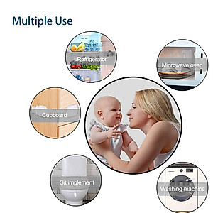 Easy to Install Nitems Cabinet Locks for Babies with Adhesive for Kitchen Cupboard Doors, Fridge, Toilet Seat, Improved Child Safety, No Trapped Fingers- 6Pack-4 Extra 3M (22cm Strap Length, 6.00)