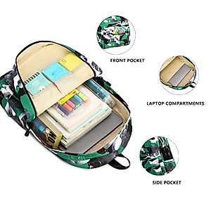 Lmwzh Backpack For Boys Girls Elementary Waterproof teen School Bags Kids Bookbag Lightweight Camo Green（2023 Model）