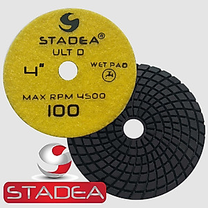 Stadea PPW107X Granite Polishing Pads 4" Diamond Pad 3000 Grit For Granite Quartz Stones Polish