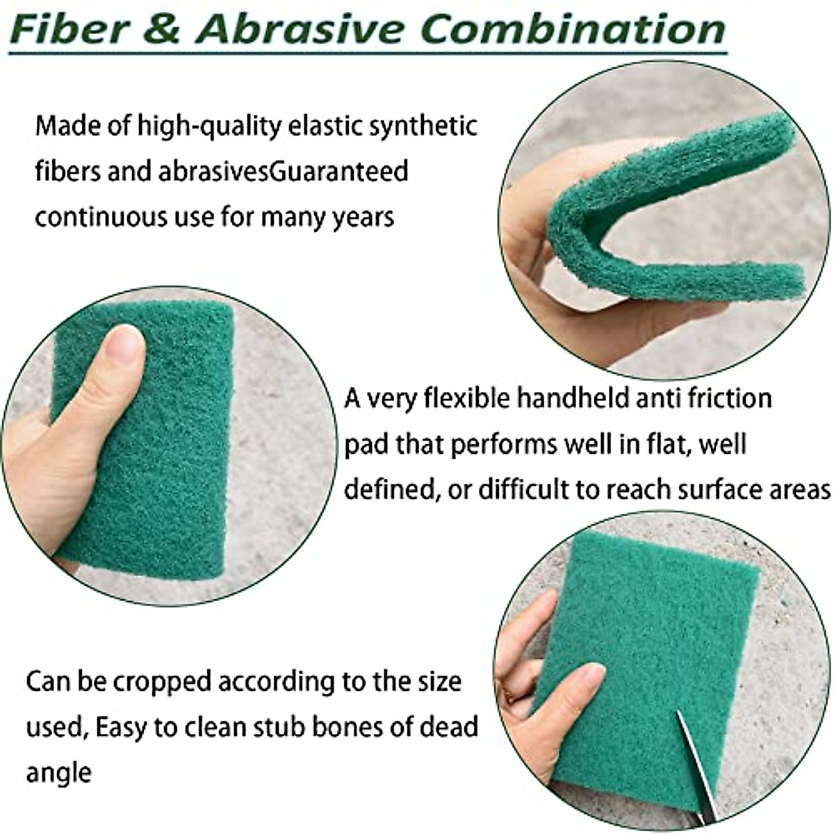 Tonmp 10 Pack 6" x 9" 240 Grit General Purpose Scuff Pads for Scuffing, Scouring, Sanding, Paint Primer Prep Adhesion Scratch - Surface Preparation Automotive Car Auto Body Woodworking (Green)