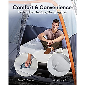 OlarHike Inflatable King Air Mattress with Built in Pump,18"Elevated Durable Air Mattresses for Camping,Home&Guests,Fast&Easy Inflation/Deflation Airbed,Black Family Blow up Bed,Travel Cushion,Indoor