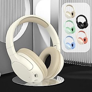 Wireless Over The Ear Bluetooth Headphones 5.3 Active Noise Cancelling Headphones, Foldable Deep Bass HiFi Stereo Wireless Headsets with Mic Lightweight Memory Foam Soft Earmuff