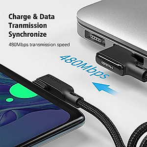 90 Degree Coiled USB Type C Cable,AICse USB A to USB C Cable (5.9ft 60W) Scalable Spring PD Type C Charging Cable for MacBook Pro 2020, iPad Pro, iPad Air 4, Galaxy S20, Switch, Pixel, Other USB C