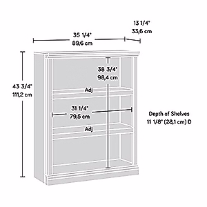 Sauder Miscellaneous Storage 3-Shelf Bookcase/ book shelf, Chalked Chestnut finish