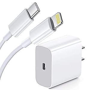 iPhone Fast Charger, [Apple MFi Certified] 20W PD USB C Wall Charger Block Power Adapter with 6FT Type C to Lightning Cable Cord for iPhone 14/14 Pro Max/13/13Pro/12/12 Pro Max/11/11Pro/XS/XR/X