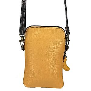 Chala Group Monkey Cellphone Crossbody Handbag - Convertible Strap, Yellow, 5" x 7.5" x 1"