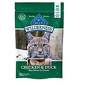 Blue Buffalo Wilderness Soft-Moist Grain-Free Cat Treats Variety Pack - 4 Flavors (Chicken & Duck, Chicken & Trout, Chicken & Salmon, and Chicken & Turkey) - 2 Oz Each (4 Total Pouches)