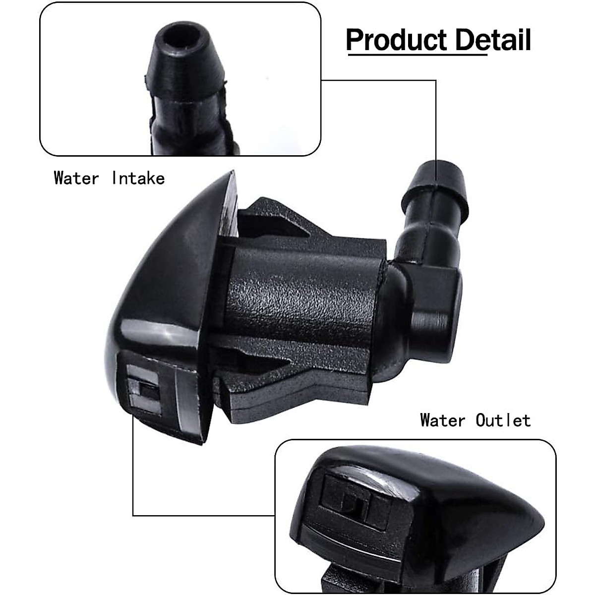 OTUAYAUTO Front Windshield Washer Nozzles - Replacement for 04-10 Toyota Sienna | Corolla | Solara | Tundra - Replaces OEM #: 85381-AE020, Spray Jet Kit (pack of 2)