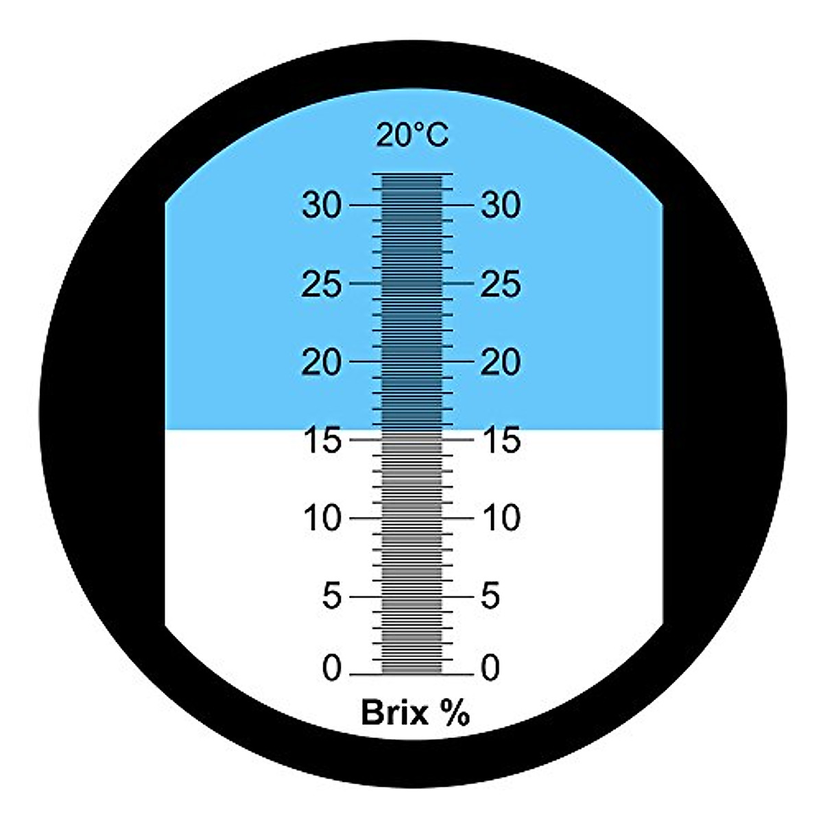 Brix Refractometer Range 0-32% Brix with 0.2% Division, for Brandy, Beer, Fruits, Cutting Liquid