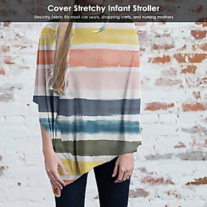 Petyoung Baby Nursing Cover Breastfeeding Scarf - Rainbow Color Baby Car Seat Covers, Infant Stroller Cover, Carseat Canopy for Girls and Boys