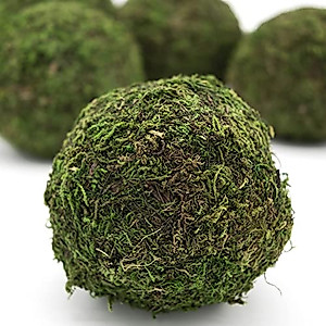 Usmola Moss Balls, Decorative Balls for Centerpiece Bowls Vase Filler, Home Party Decor (3.5 inches - Set of 6-), Large