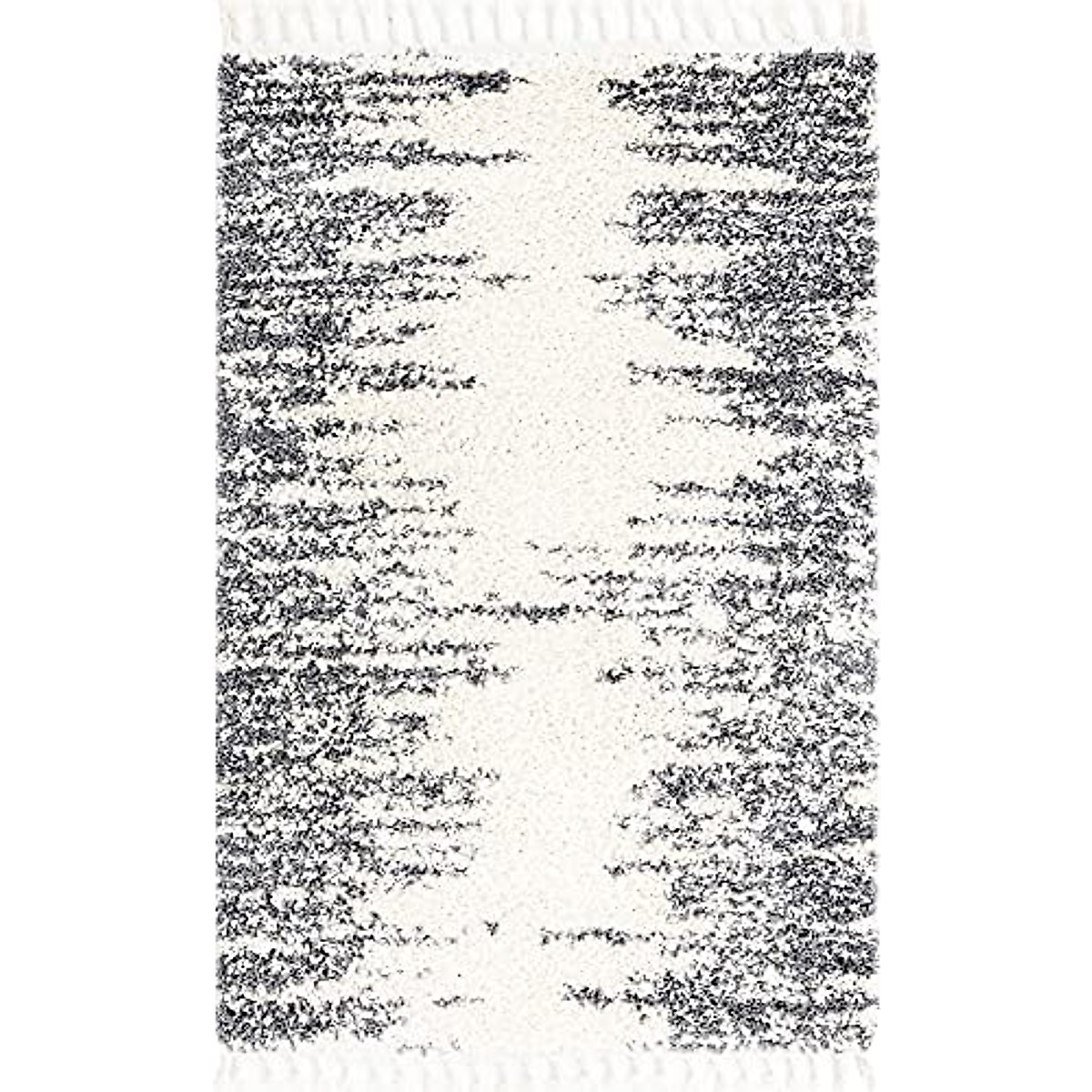 Rugs.com Serenity Shag Collection Rug, 4*6ft White Shag Rug Perfect for Living Rooms, Large Dining Rooms, Open Floorplans