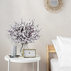 Sggvecsy 15 Pcs Babys Breath Artificial Flowers Gypsophila Bouquets Bulk Real Touch Fake Silk Flowers for Home Wedding DIY Floral Arrangement Kitchen Table Centerpiece Festival Decoration (White)