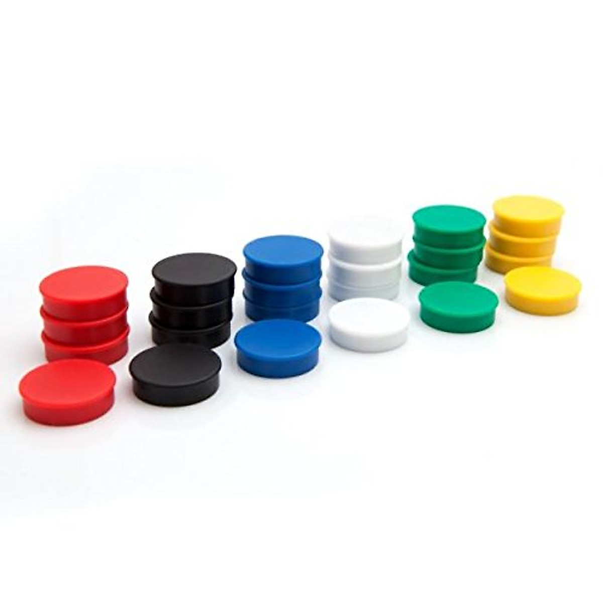 Round Fridge Magnets, Button Shaped, Small Colorful Magnetic Discs for Kitchen, Cabinet or Classroom, Perfect Whiteboard Supplies for Teachers - Bullseye Office