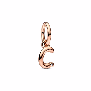PANDORA Letter c Script Alphabet Dangle Charm Bracelet Charm Moments Bracelets - Stunning Women's Jewelry - Gift for Women in Your Life - Made Rose & Cubic Zirconia