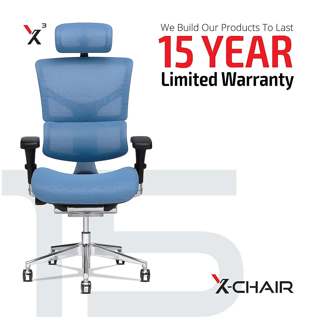 X-Chair X3 Management Office Chair, Black A.T.R. Fabric with Headrest - High End Comfort Chair/Dynamic Variable Lumbar Support/Floating Recline/Highly Adjustable/Durable/Executive Office Desk Seat